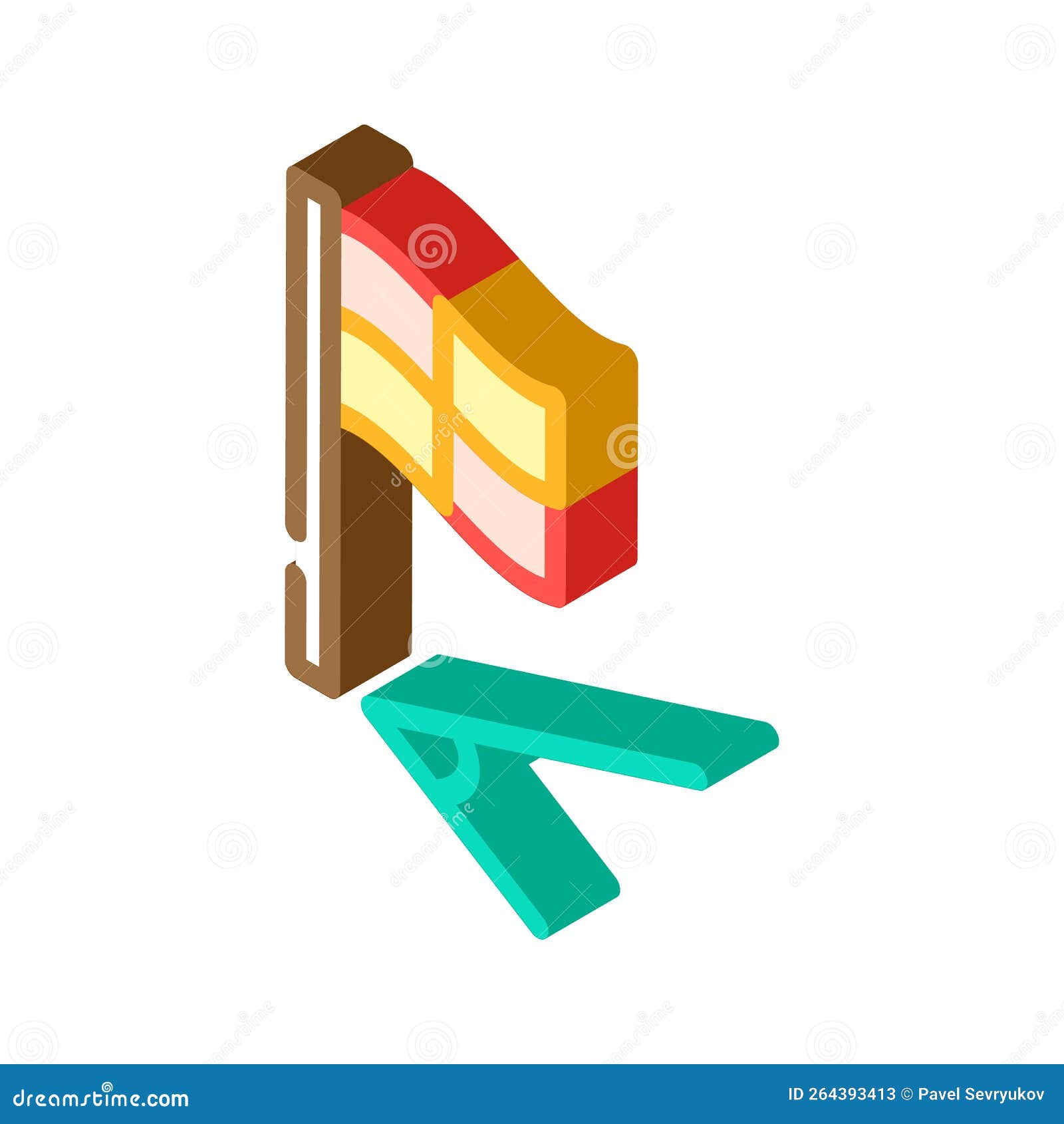 Map Flag Isometric Icon Vector Illustration Stock Vector - Illustration ...