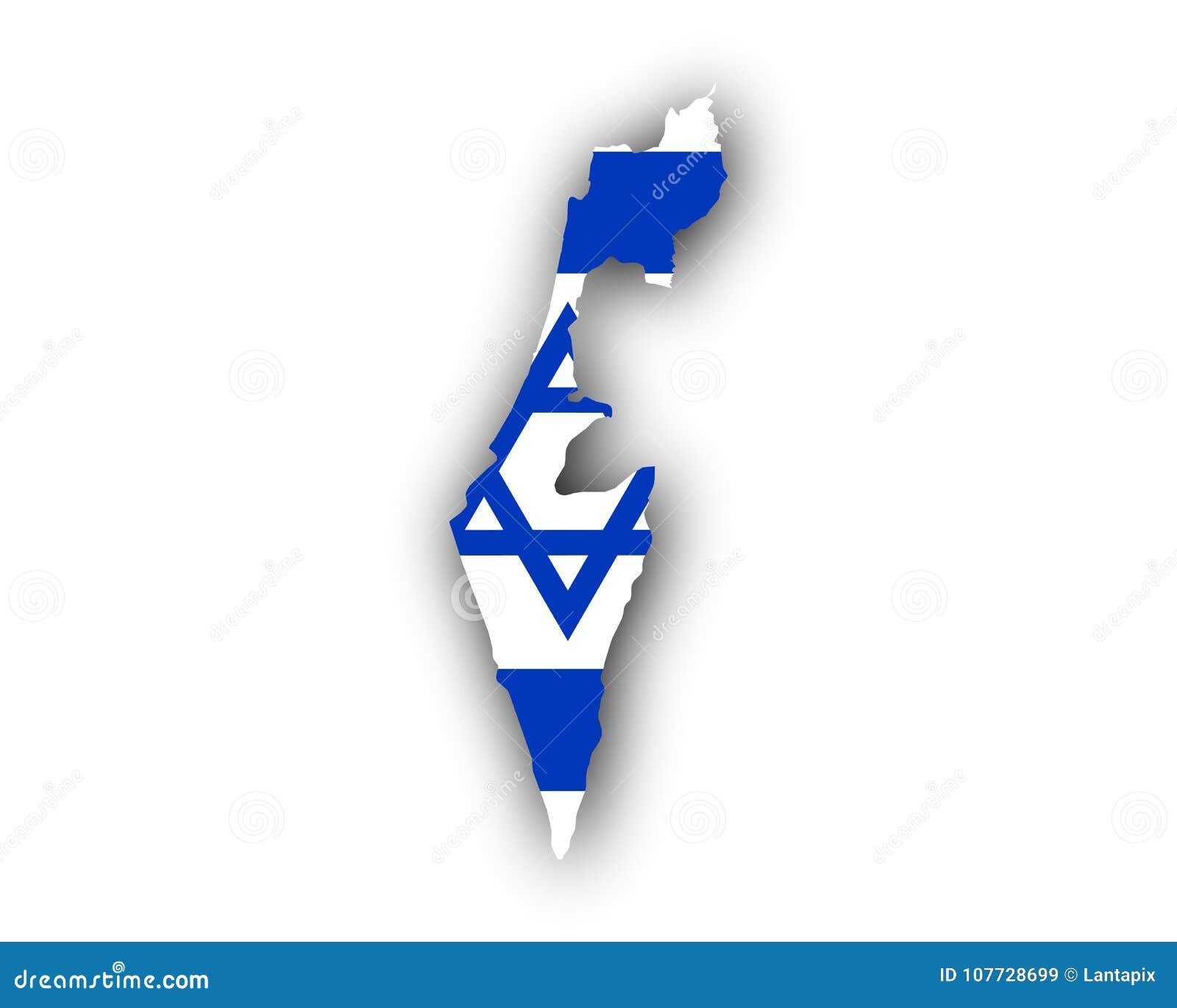 Map and flag of Israel stock vector. Illustration of shape - 107728699