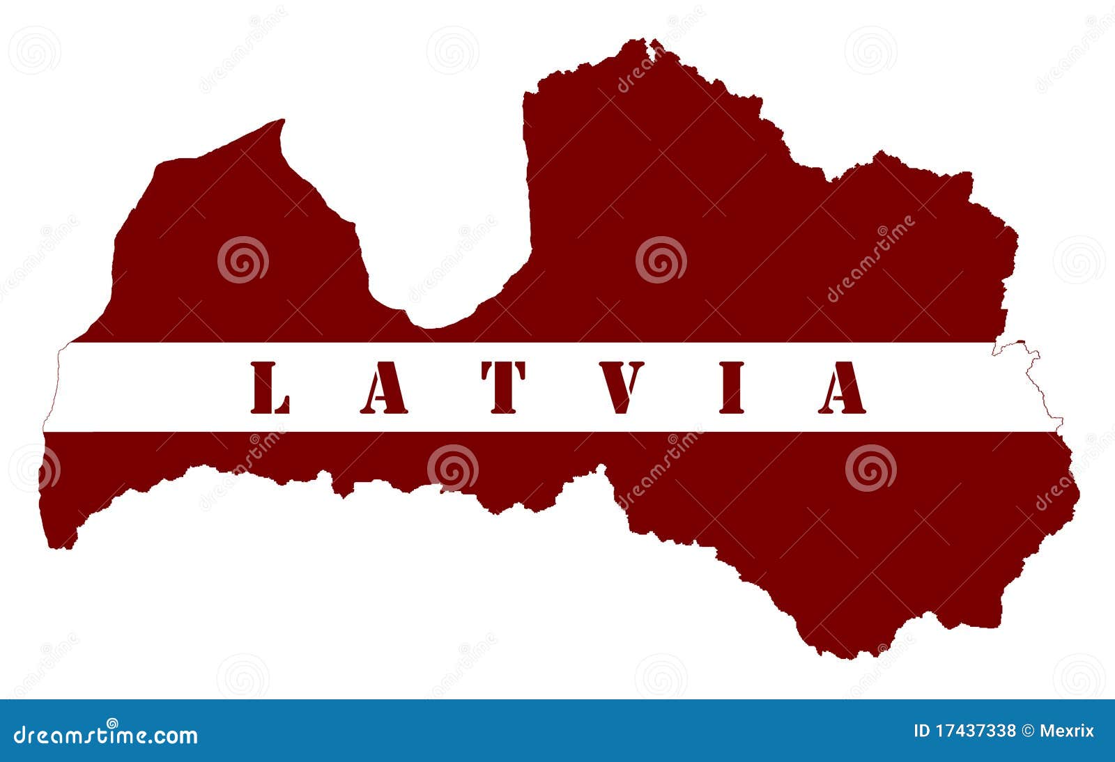 The Map and Flag of Latvian Republic Stock Illustration - Illustration ...