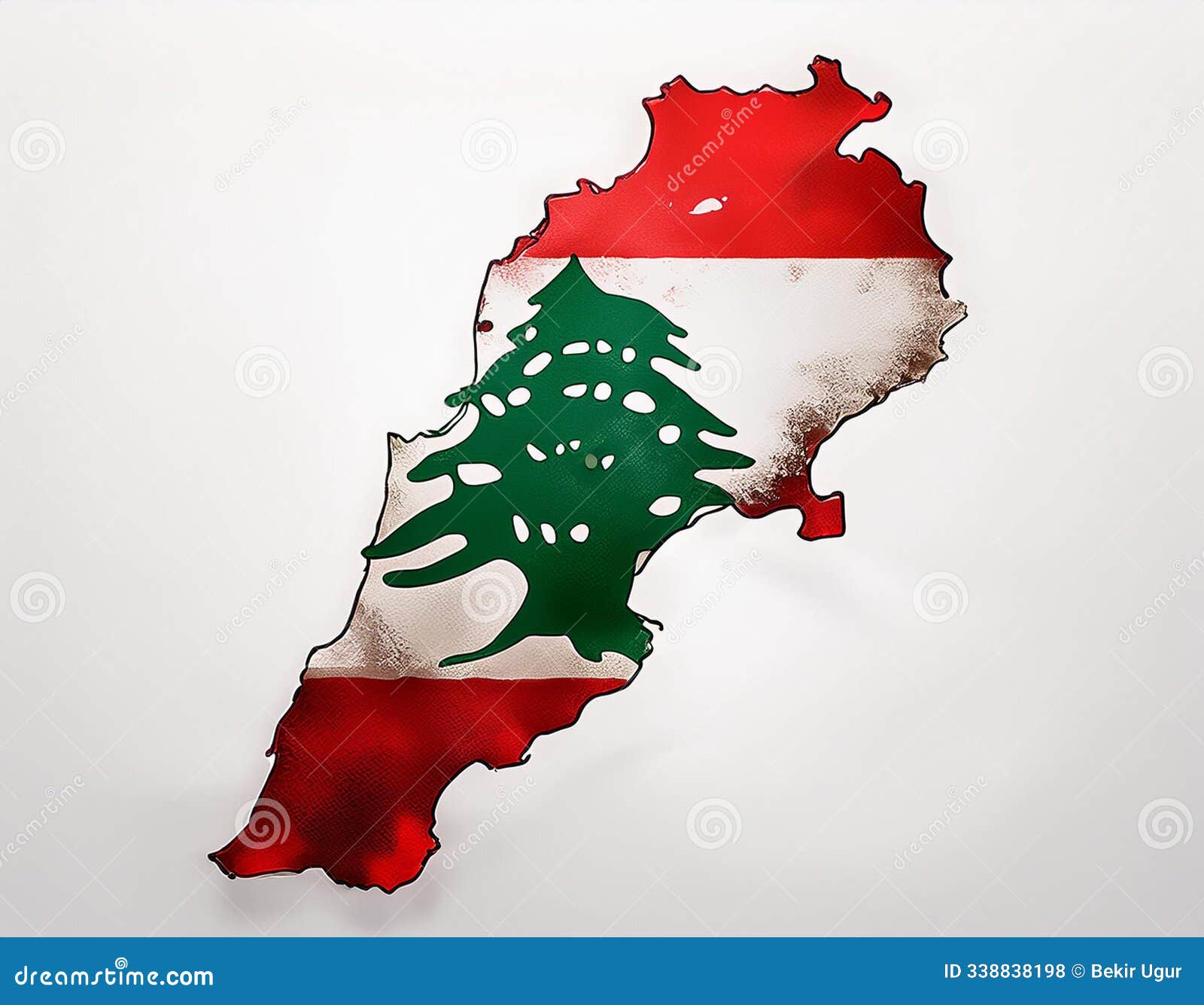 Map and flag of Lebanon stock illustration. Illustration of drawing ...