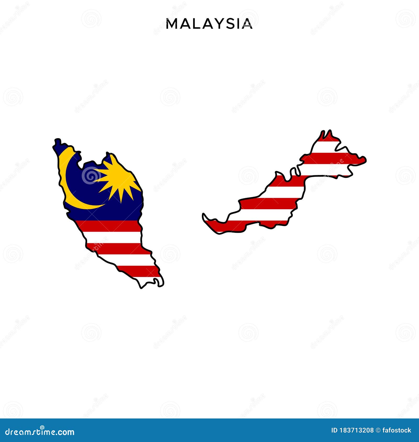 Malaysia Editable Outline Map. Vector Illustration | CartoonDealer.com ...