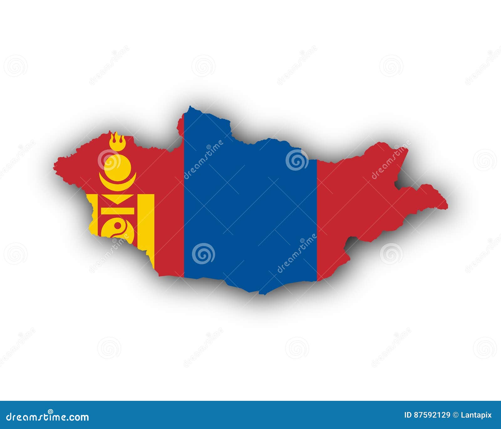 Map and flag of Mongolia stock vector. Illustration of nation - 87592129