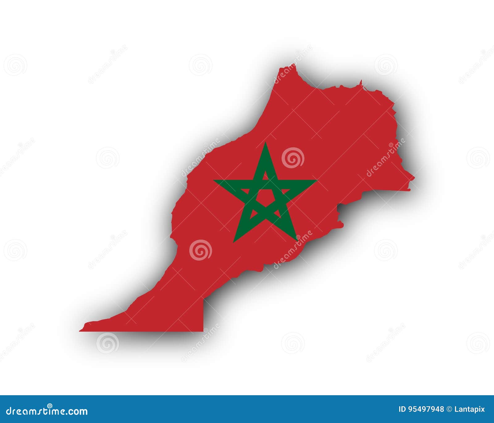 Map and flag of Morocco stock vector. Illustration of travel - 95497948
