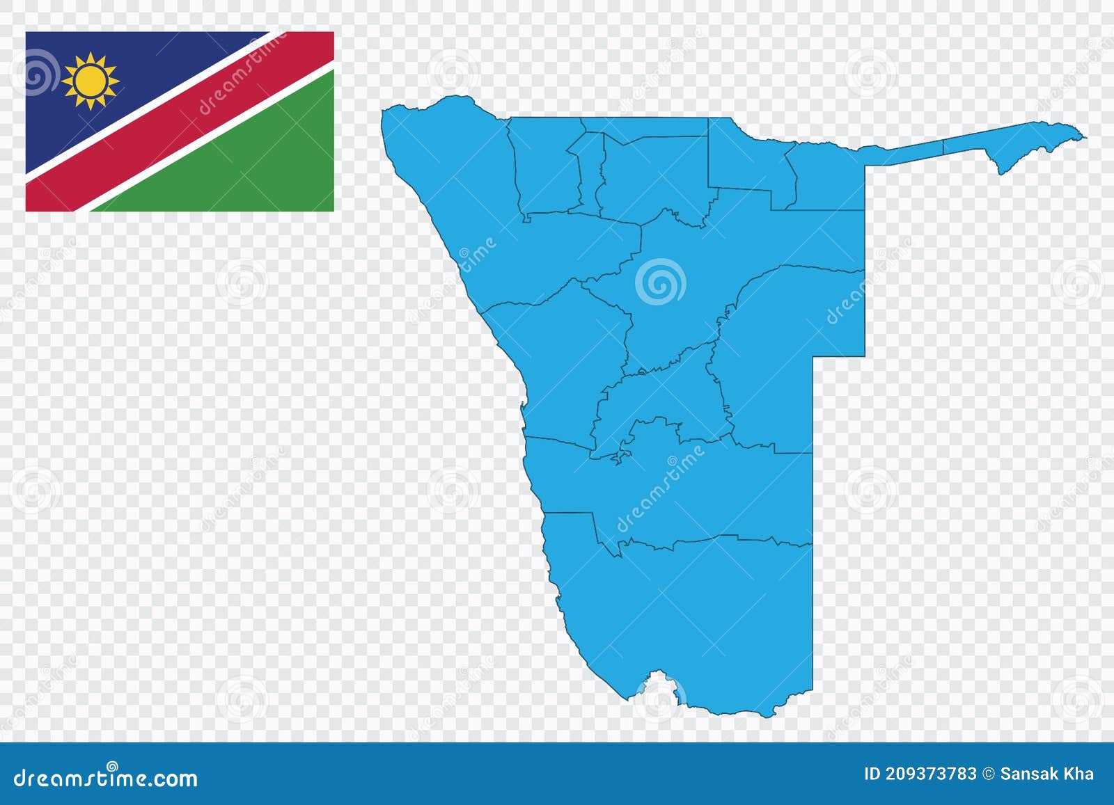 NAMIBIA Map Design. Country Names In Different Languages And Map Shape ...