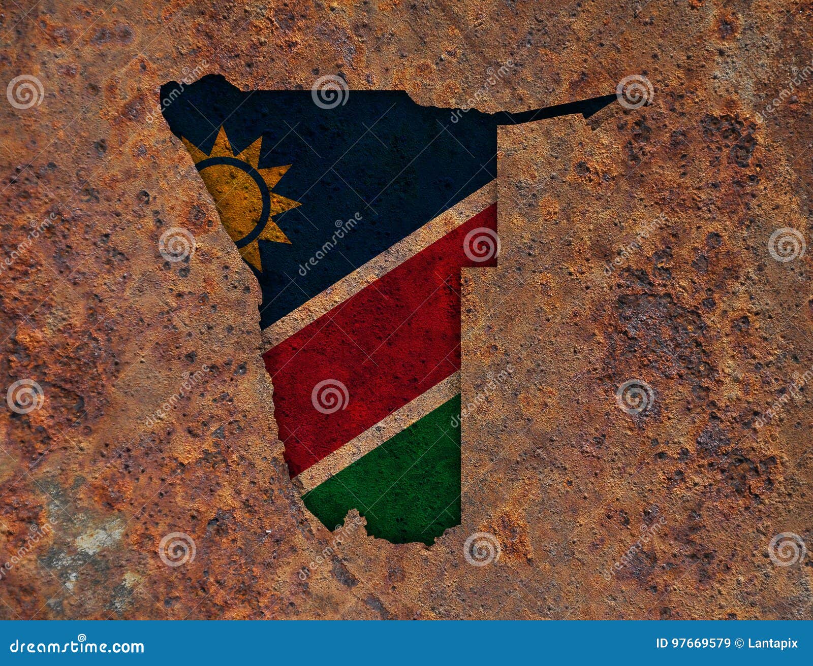 Map and Flag of Namibia on Rusty Metal Stock Image - Image of ancient ...