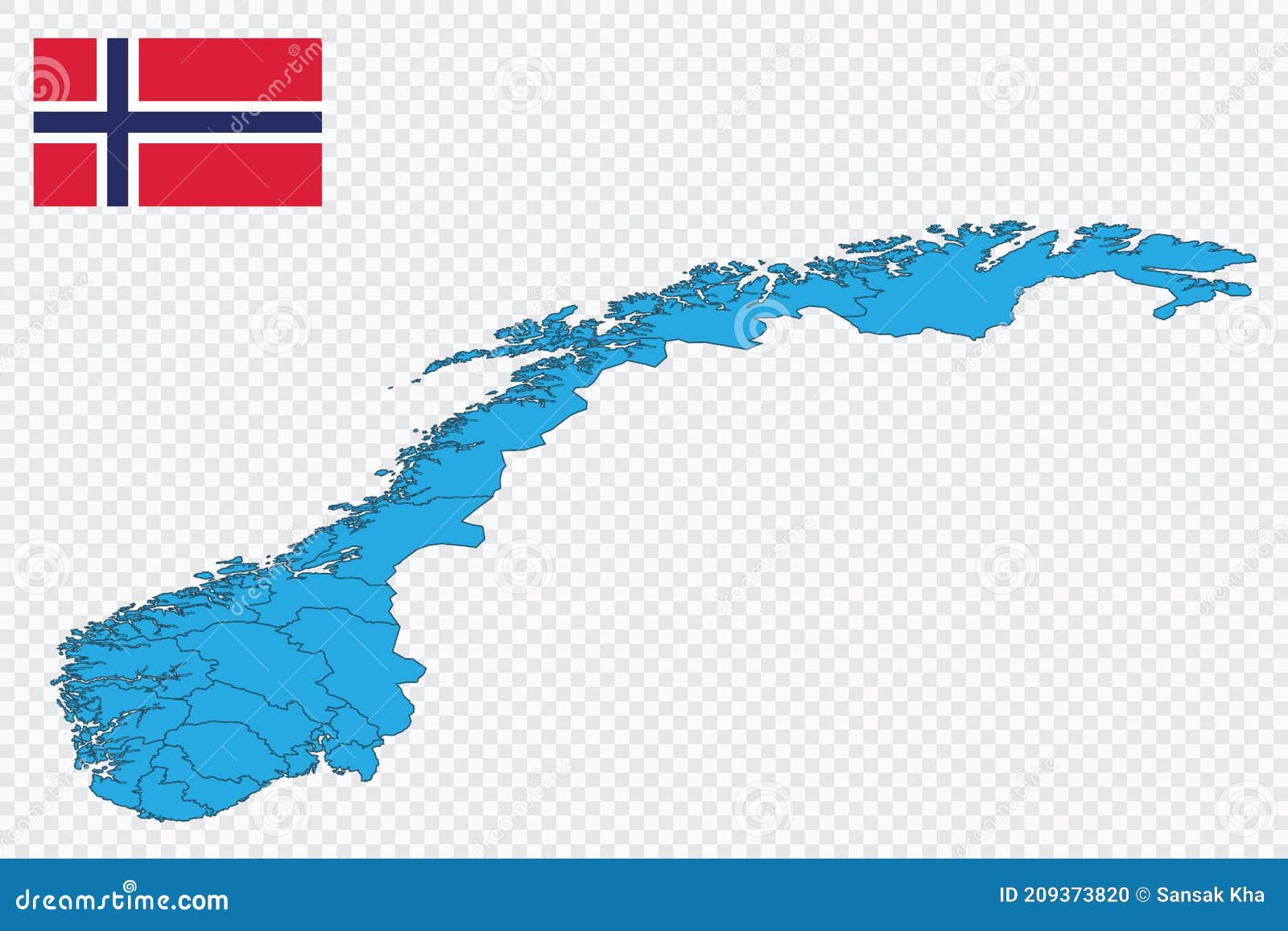 Map and flag of Norway stock vector. Illustration of canada - 209373820