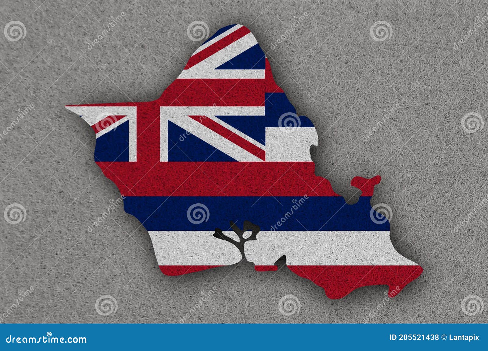 Map and Flag of Oahu on Felt Stock Illustration - Illustration of ...
