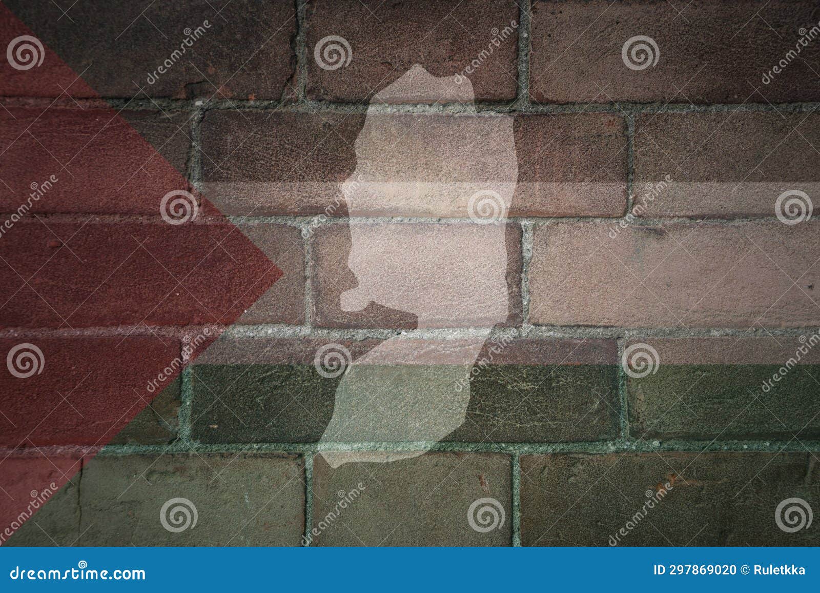 Map and Flag of Palestine on a Old Brick Wall Stock Photo - Image of ...