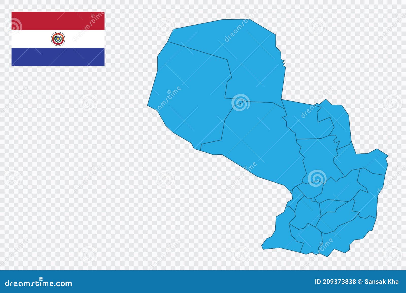 Map and flag of Paraguay stock vector. Illustration of background ...