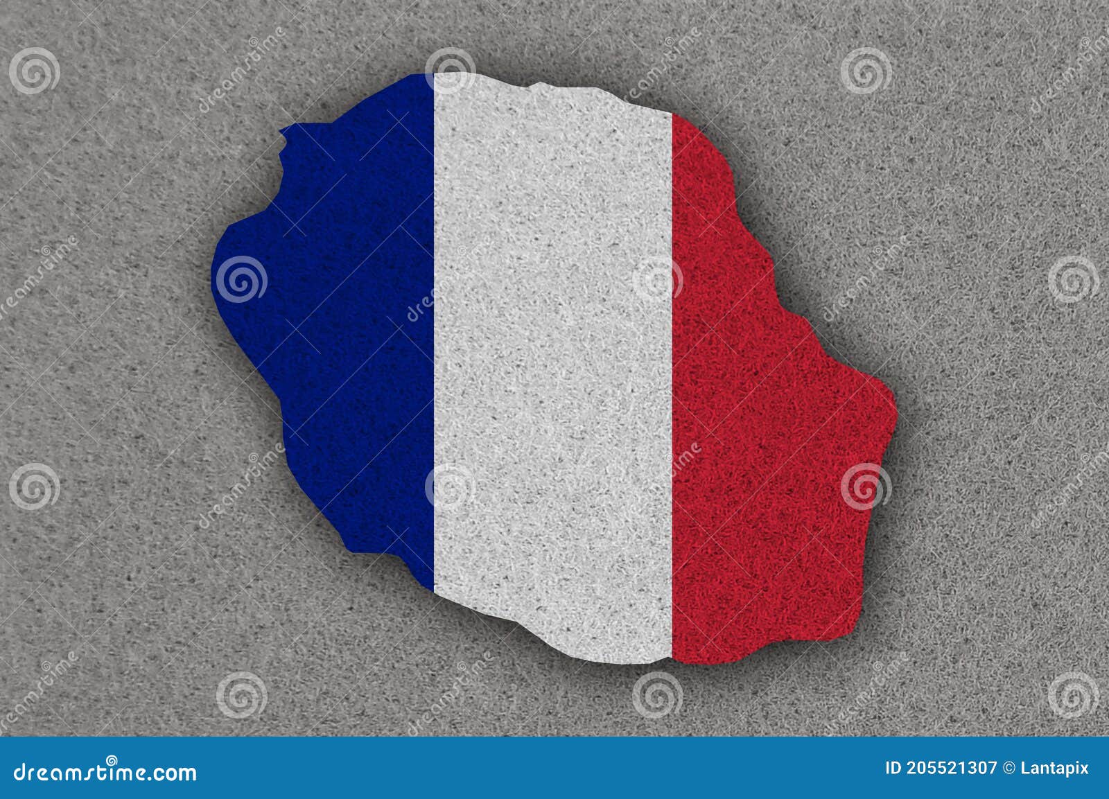 Map and Flag of Reunion on Felt Stock Illustration - Illustration of ...