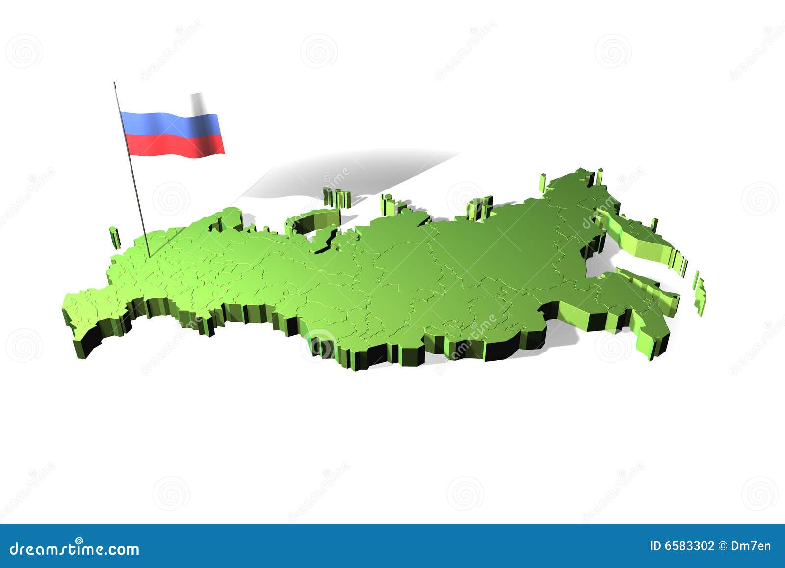 Map and flag of Russia stock illustration. Illustration of regional ...