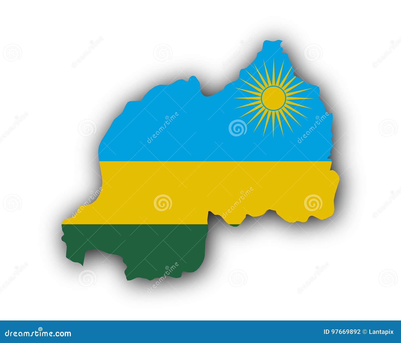 Map and flag of Rwanda stock vector. Illustration of cast - 97669892