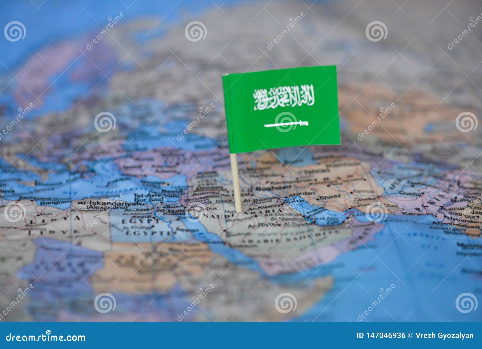 Map with Flag of Saudi Arabia Stock Photo - Image of saudi, destination ...