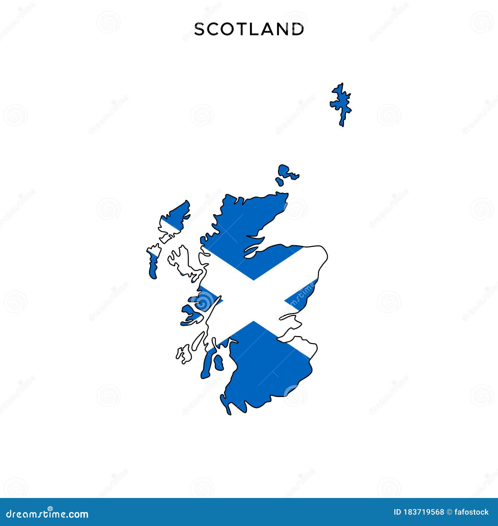 Map and Flag of Scotland Vector Design Template with Editable Stroke ...