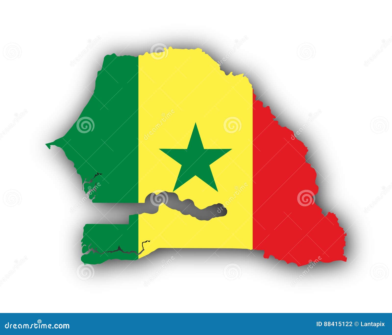 Map and flag of Senegal stock vector. Illustration of background - 88415122