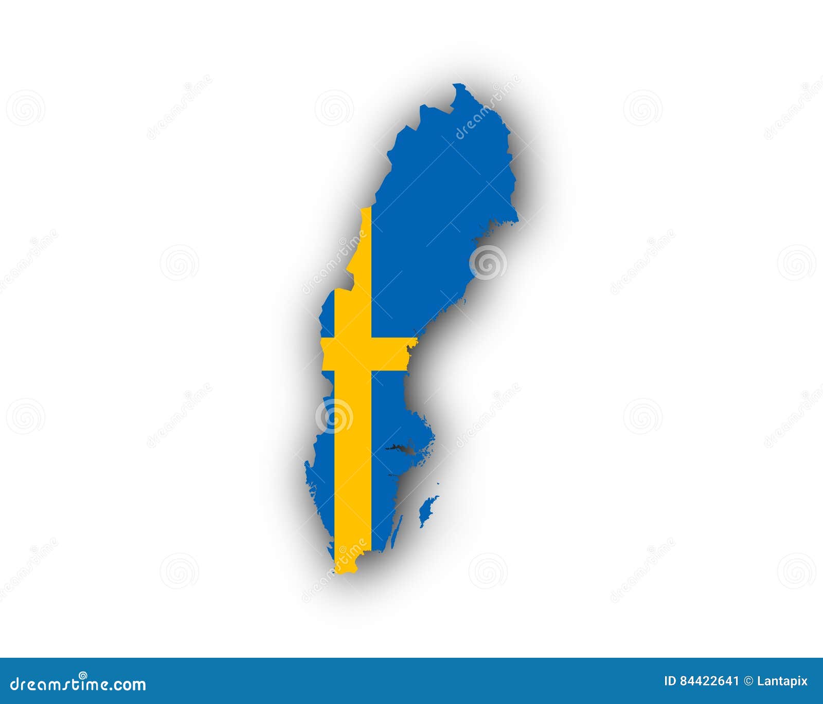 Map and flag of Sweden stock vector. Illustration of colors - 84422641