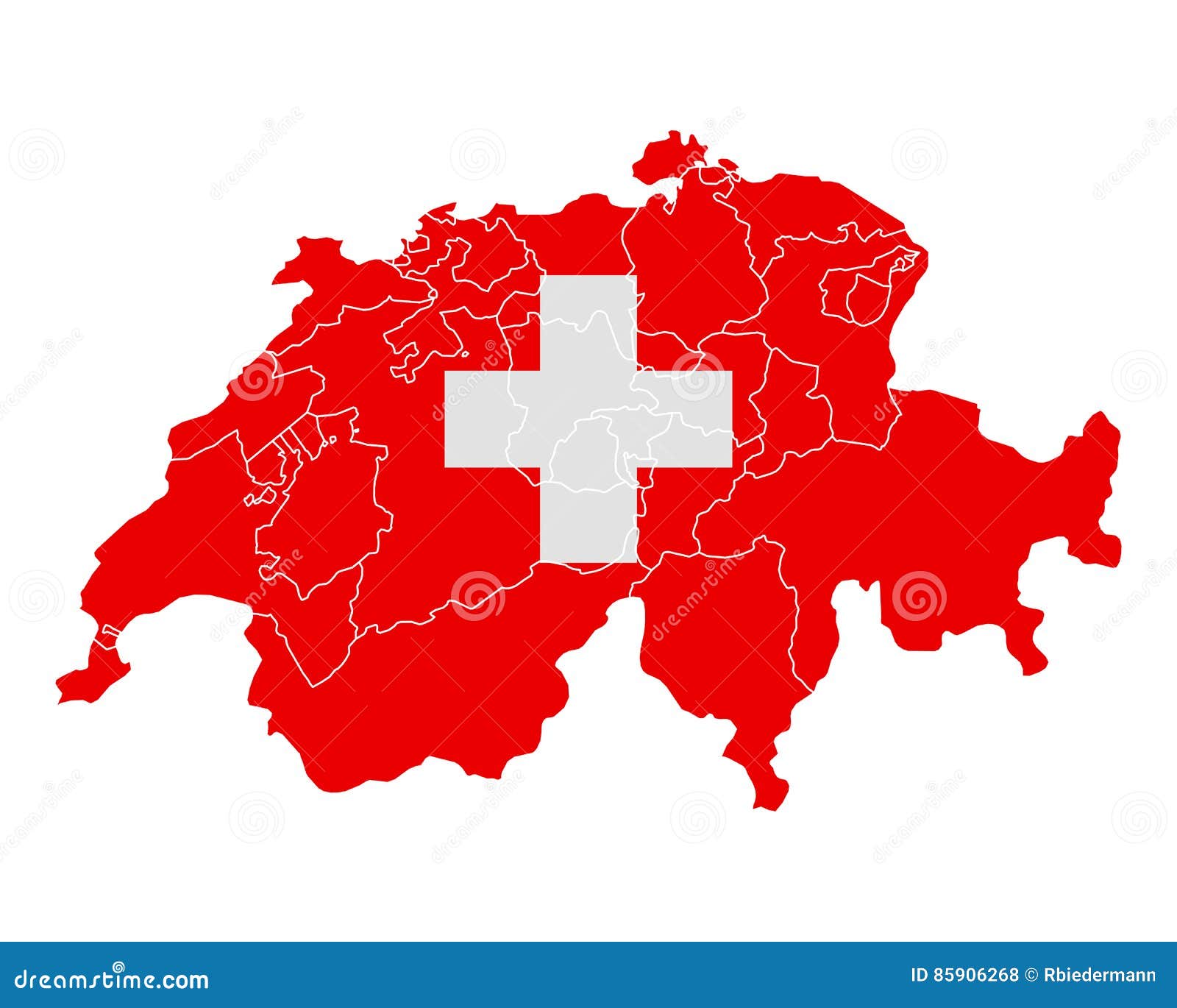 Map and Flag of Switzerland Stock Vector - Illustration of border ...