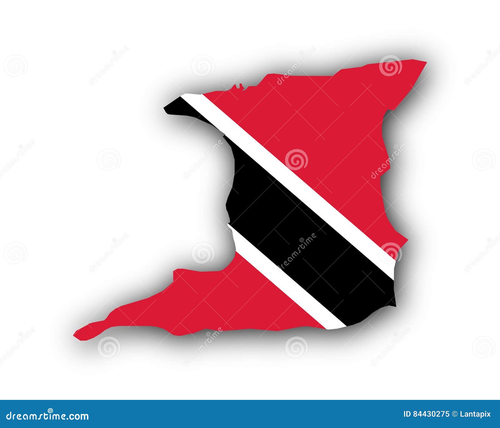 Map And Flag Of Trinidad And Tobago Stock Vector Illustration Of