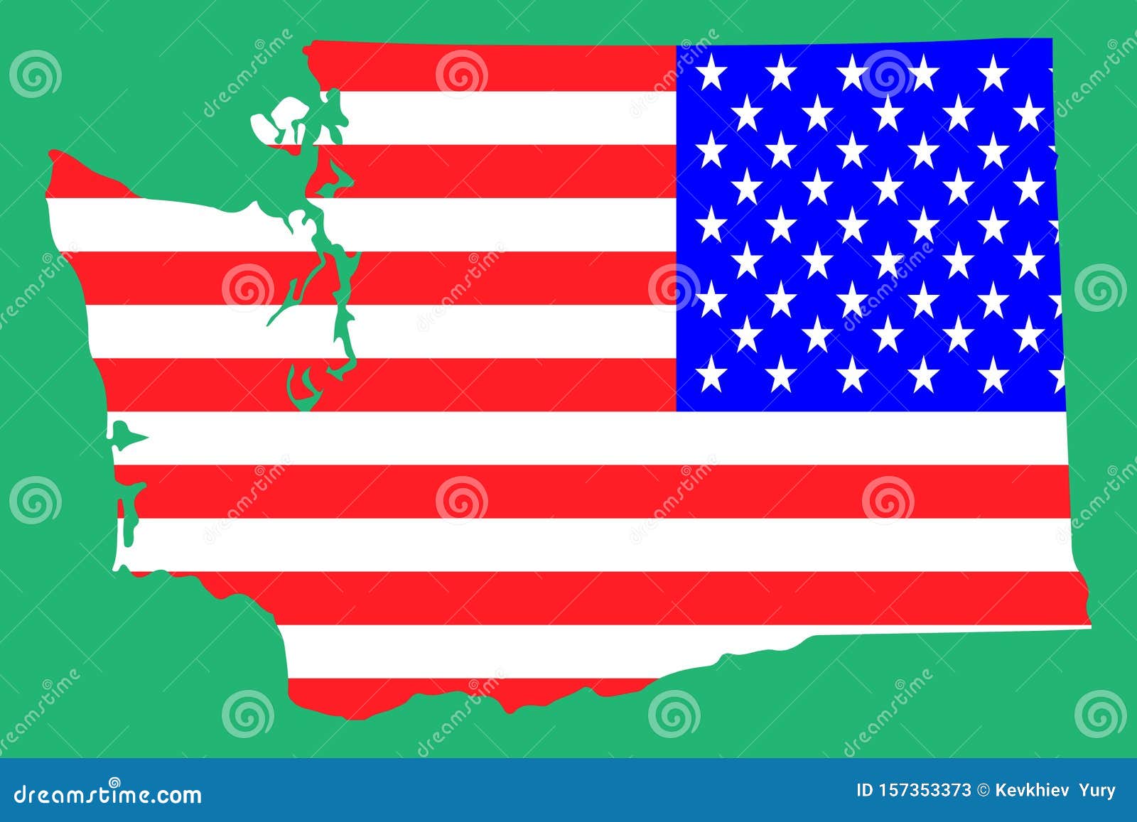 Map Flag of the U.S. State of Washington on American Flag Stock Vector ...