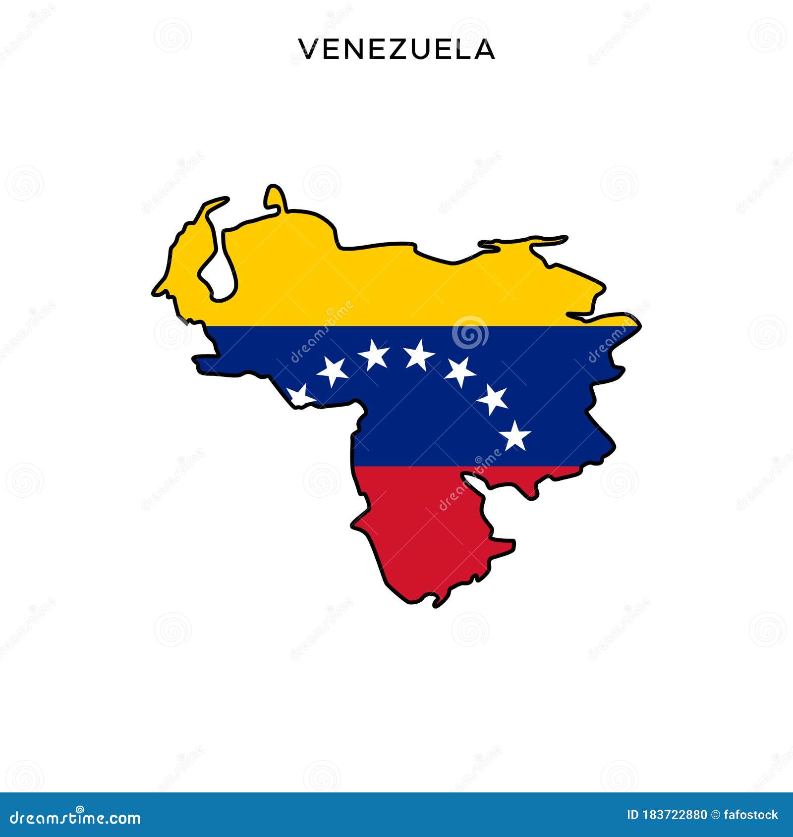 Map and Flag of Venezuela Vector Design Template with Editable Stroke ...