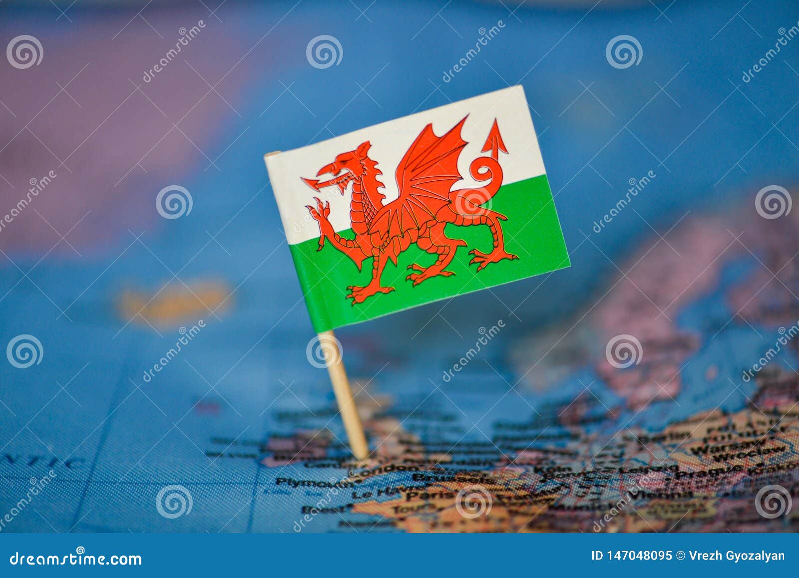 Map with flag of Wales stock image. Image of vacation - 147048095