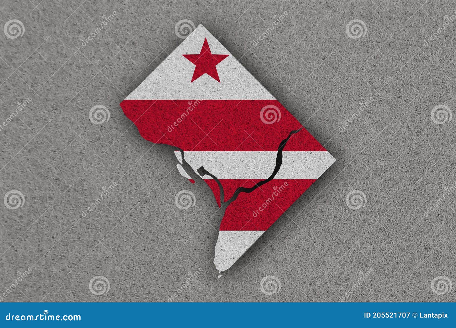 Map and Flag of Washington DC on Felt Stock Illustration - Illustration ...