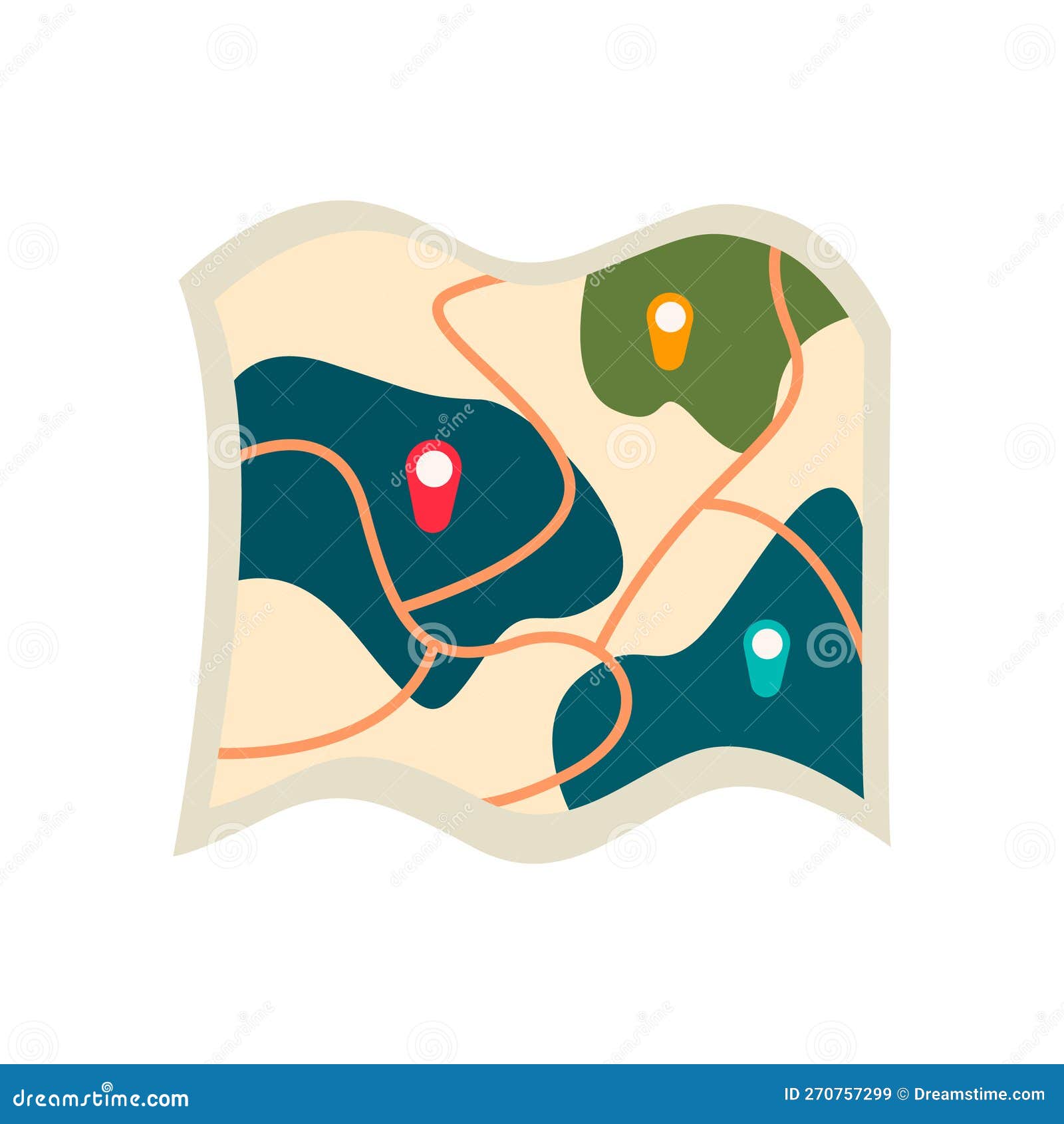 Map Flat Icon. Colored Vector Element from Camping Collection. Creative ...