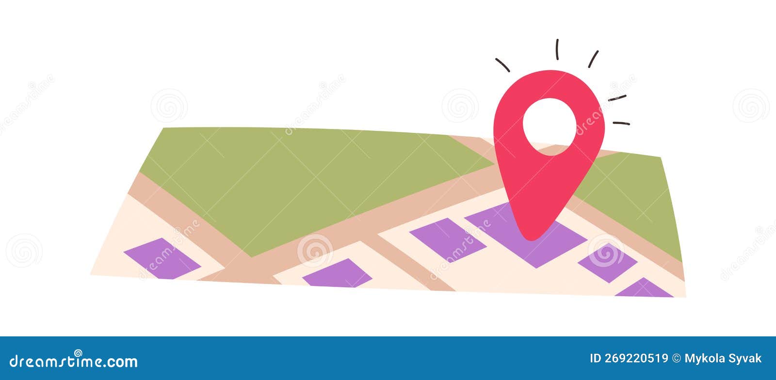 Map Flat Icon Navigation Location Pointer Stock Vector - Illustration of color, information ...