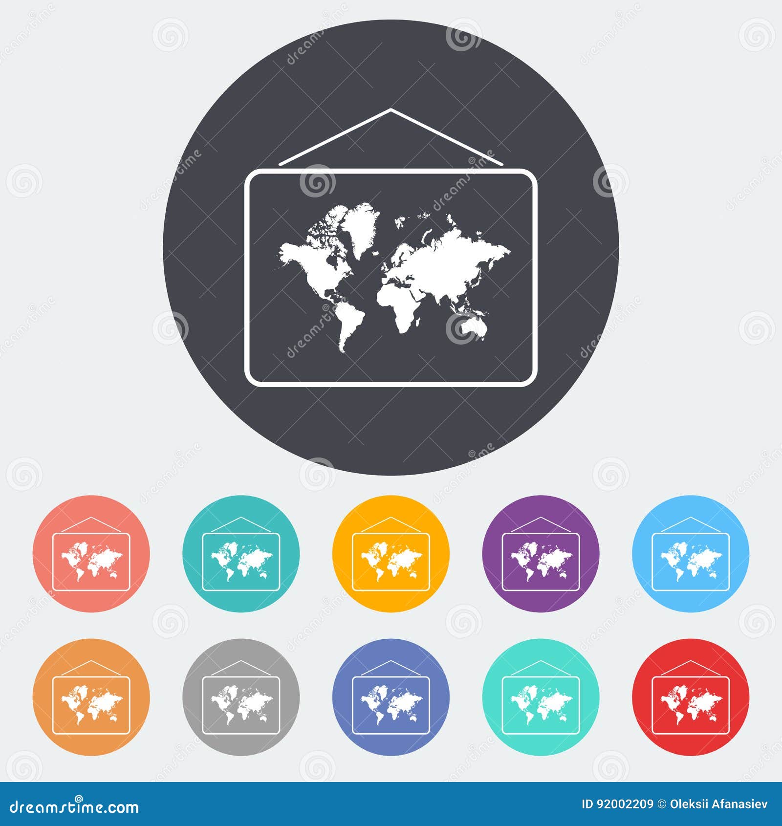 Map flat icon stock vector. Illustration of district - 92002209