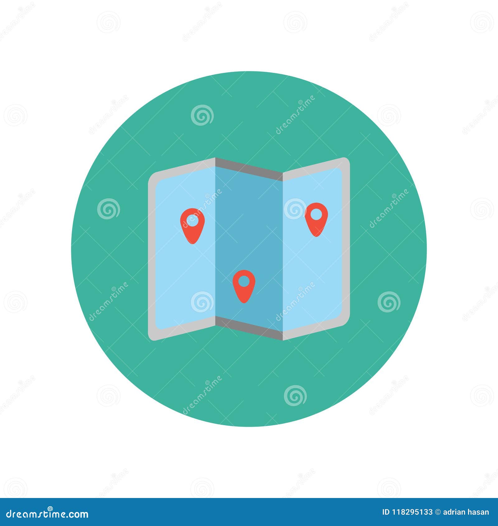 Map flat Icon Vector stock vector. Illustration of vectorscissor ...