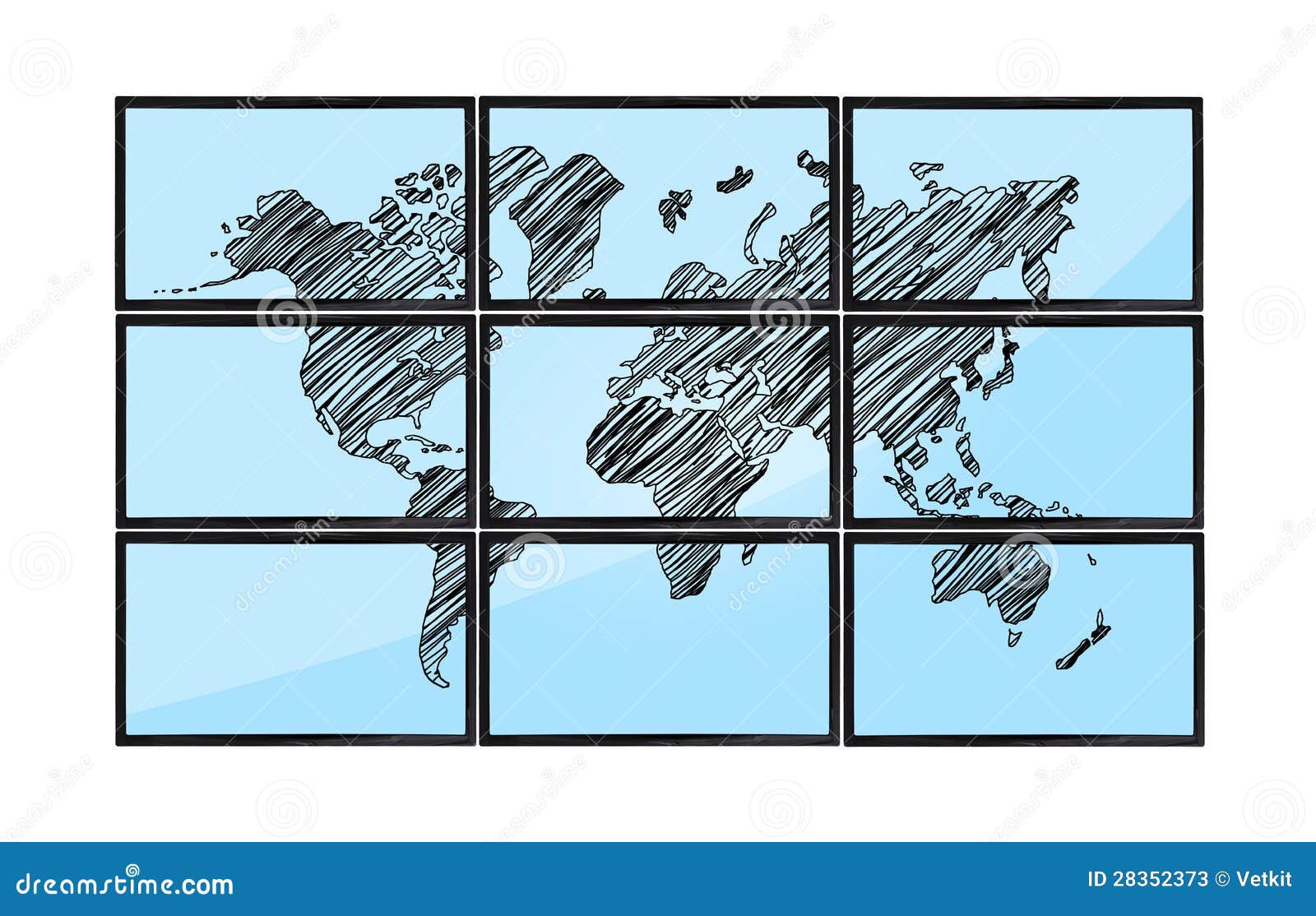 Map on flat panels stock image. Image of information - 28352373