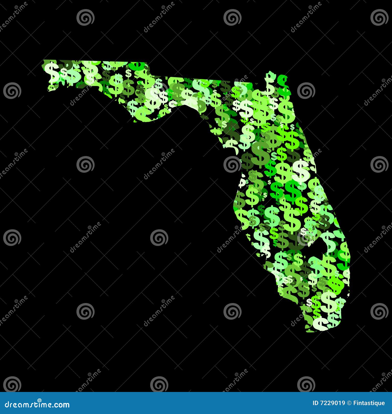 Map of Florida with Dollars Stock Vector - Illustration of currency ...