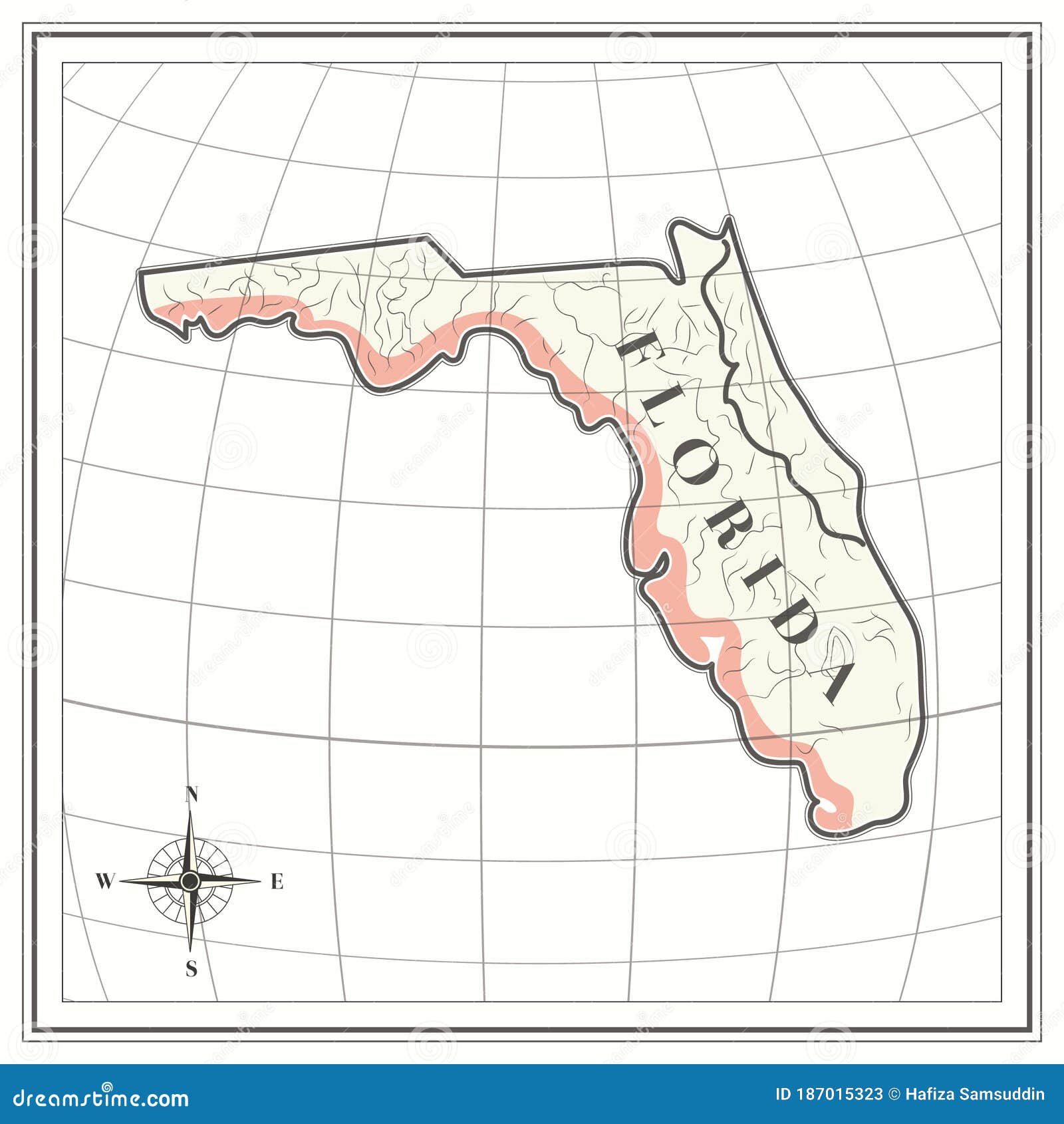 Map of Florida State. Vector Illustration Decorative Design Stock ...