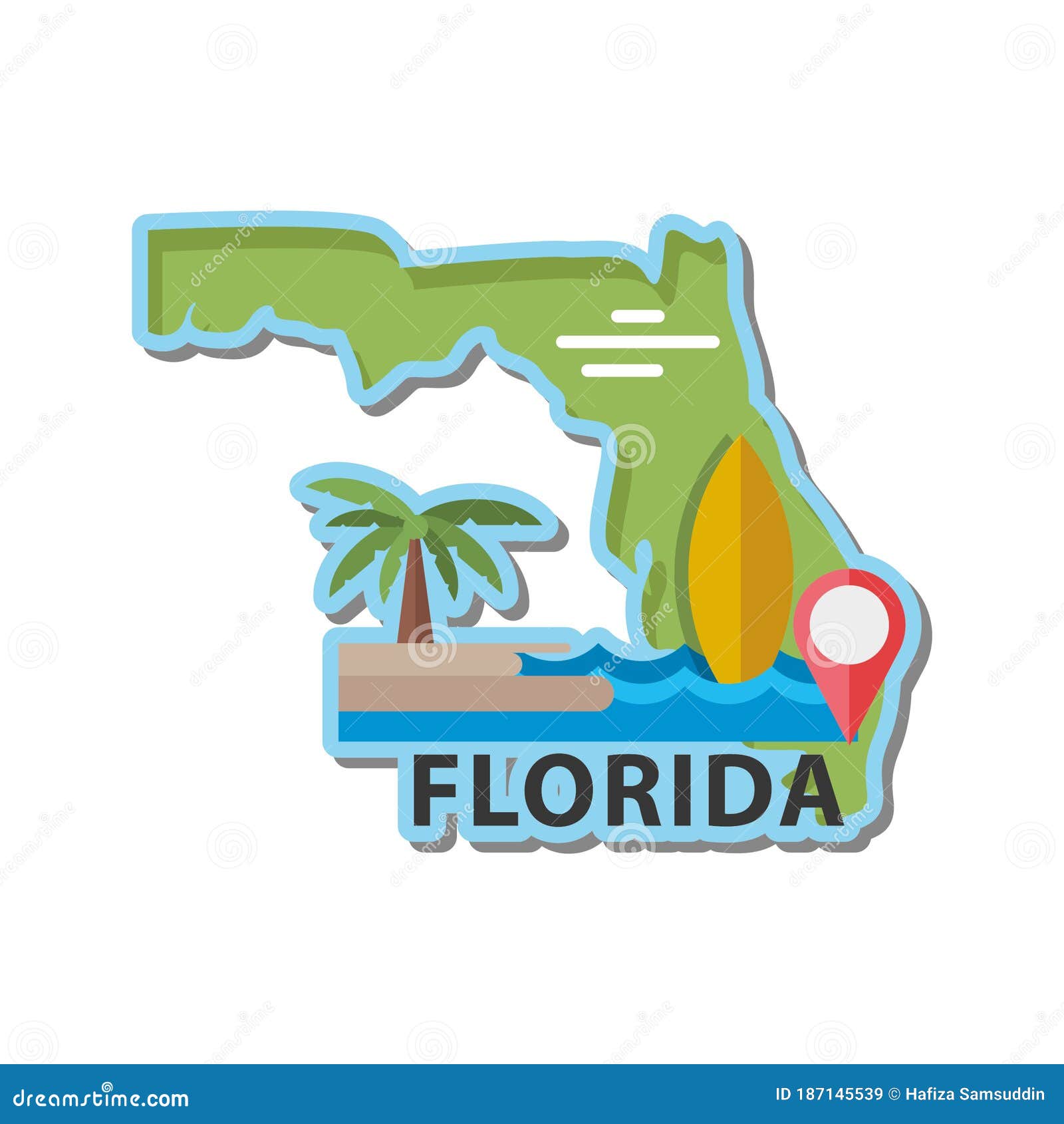 Map of Florida State. Vector Illustration Decorative Design Stock ...