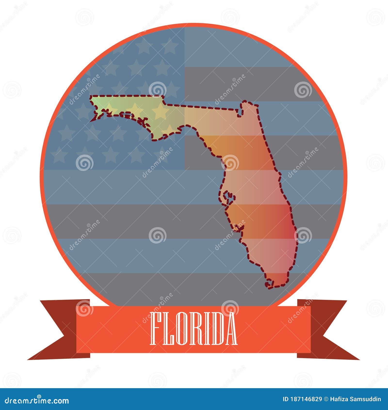 Map of Florida State. Vector Illustration Decorative Design Stock ...
