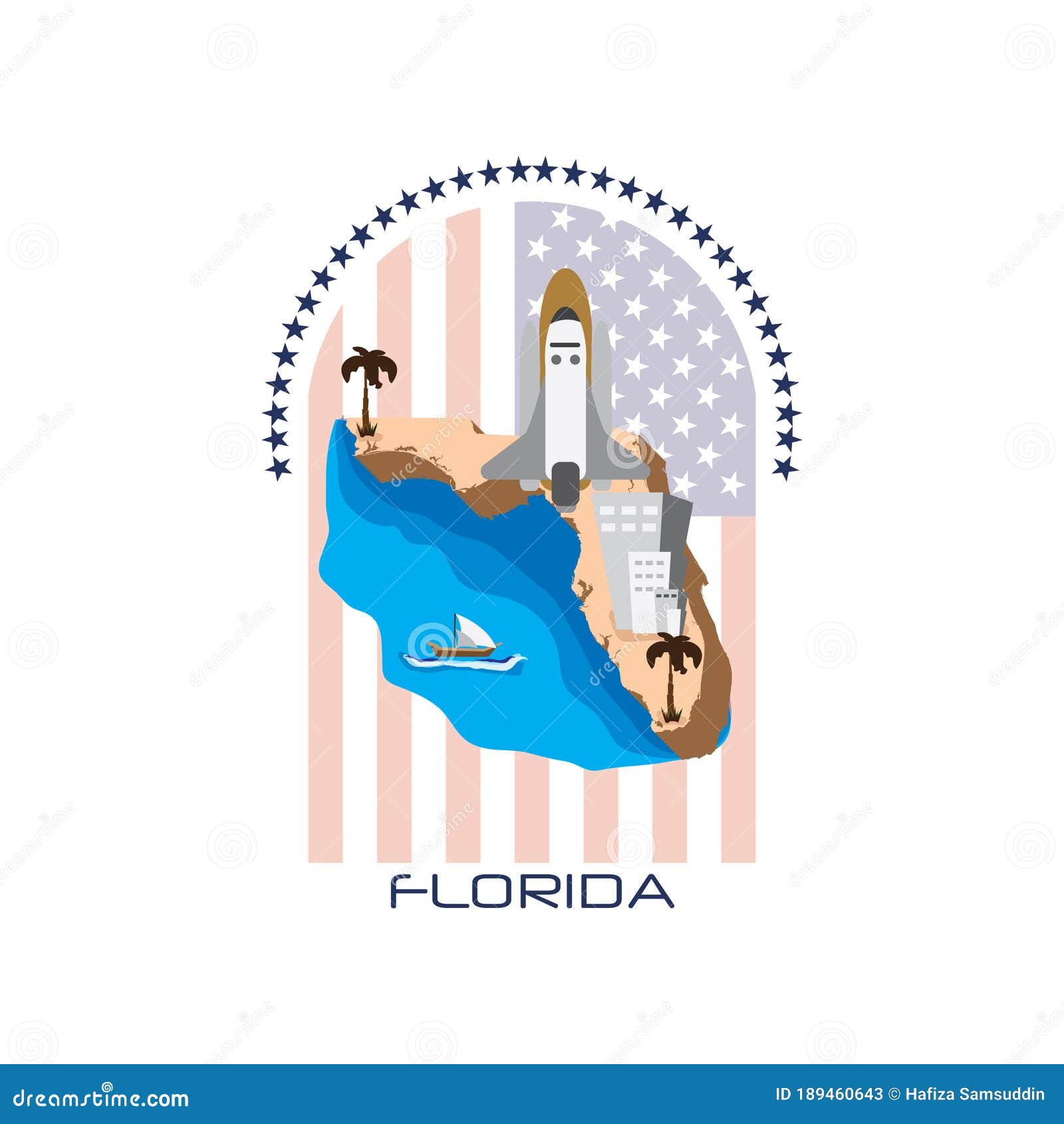 Map of Florida State. Vector Illustration Decorative Design Stock ...