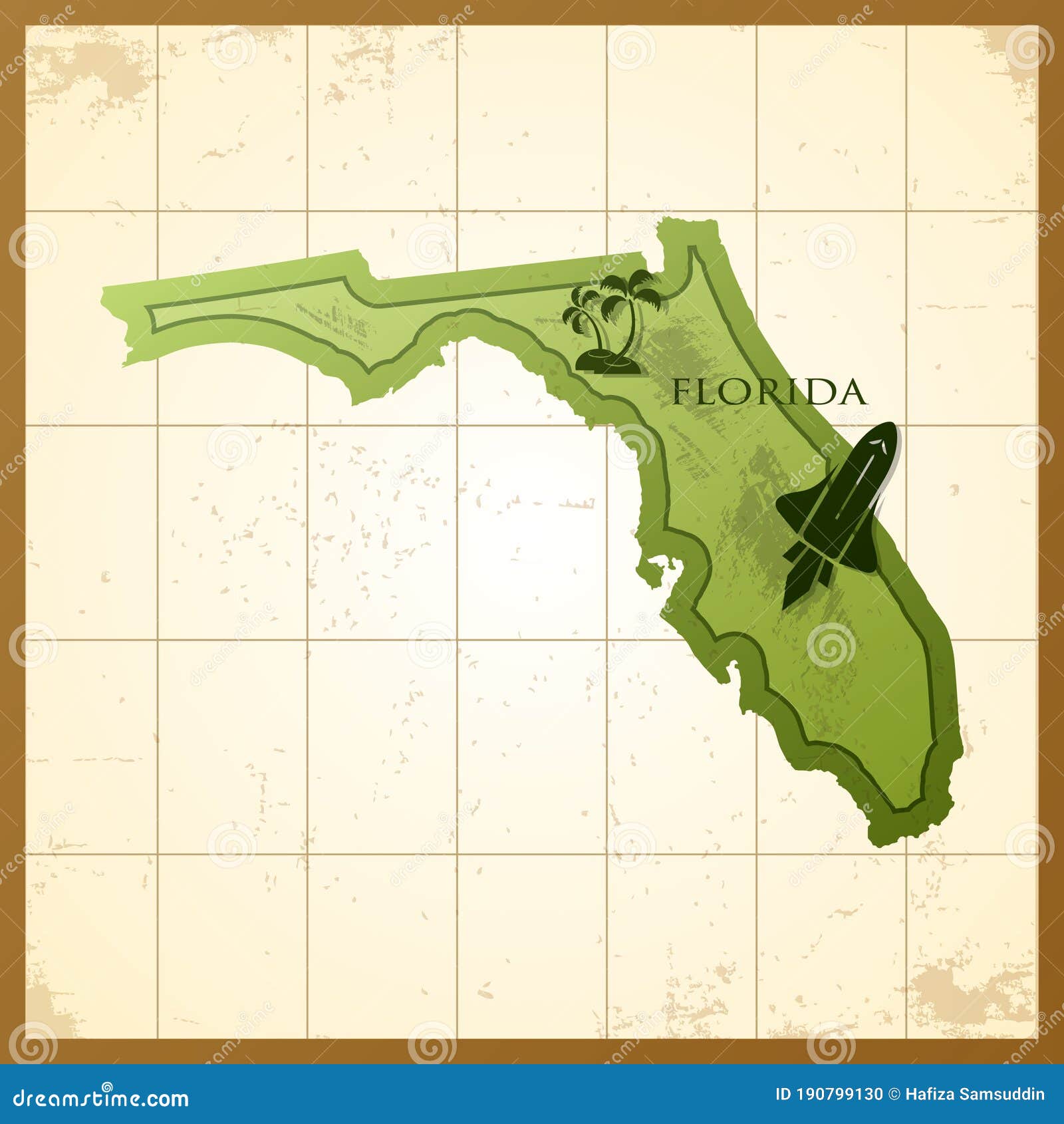 Map of Florida State. Vector Illustration Decorative Design Stock ...