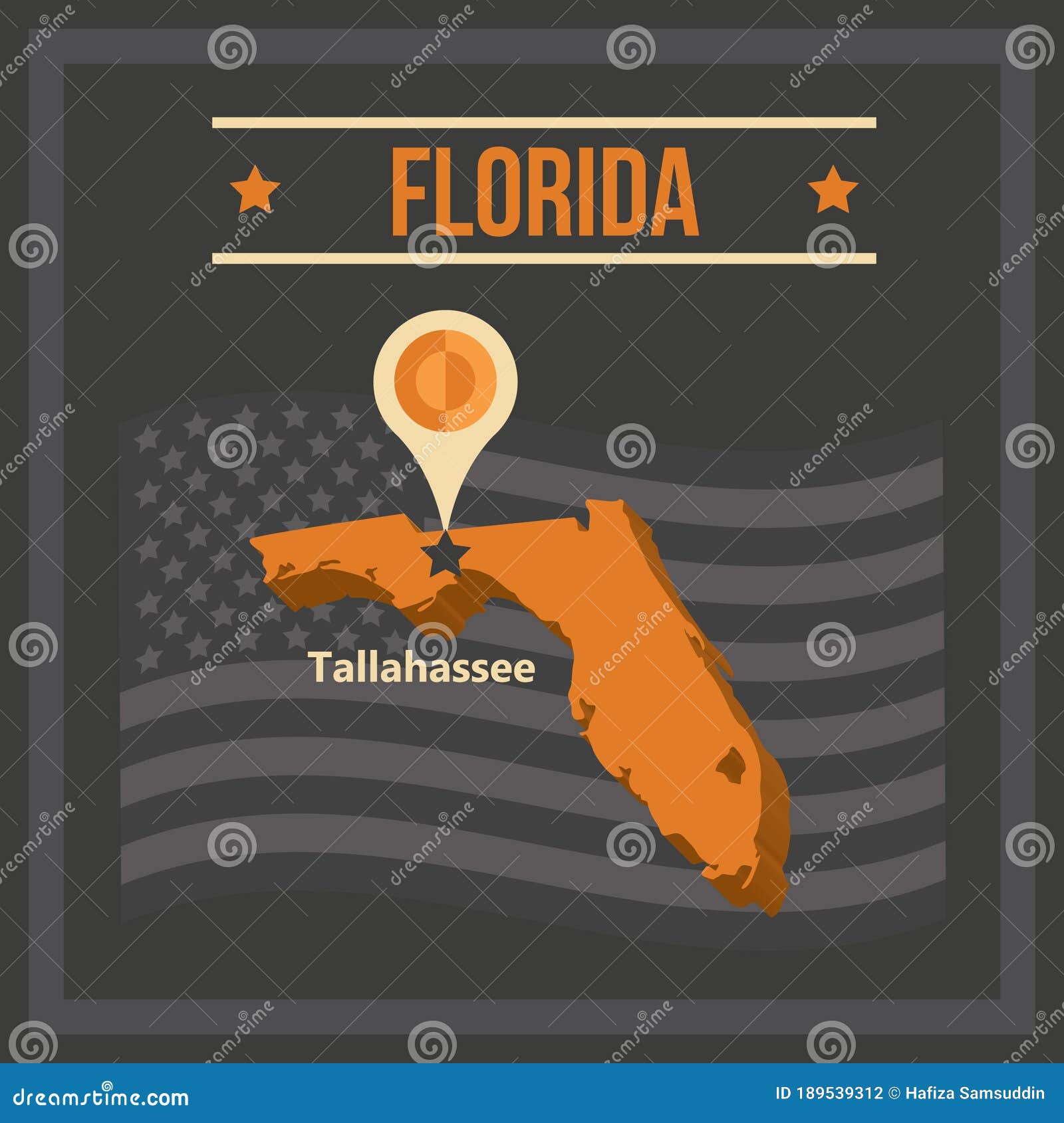Map of Florida State. Vector Illustration Decorative Design Stock ...