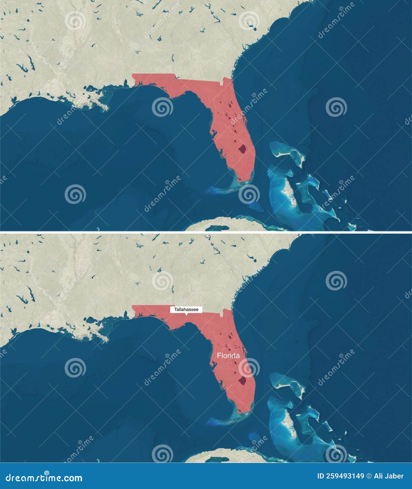 The Map of Florida with Text, Textless Stock Illustration ...