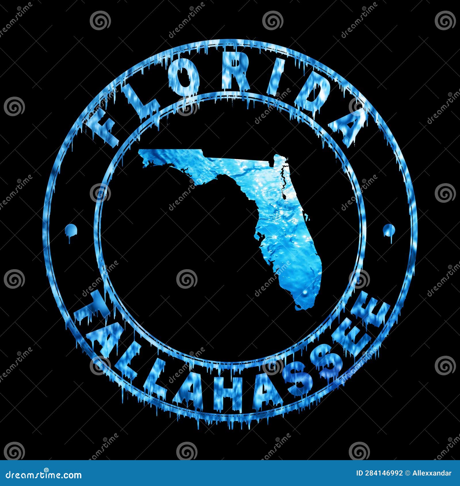 Map of Florida Water Concept Stock Illustration - Illustration of clean ...