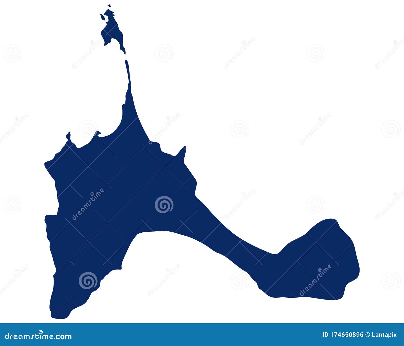 Map of Formentera in Blue Colour Stock Vector - Illustration of ...