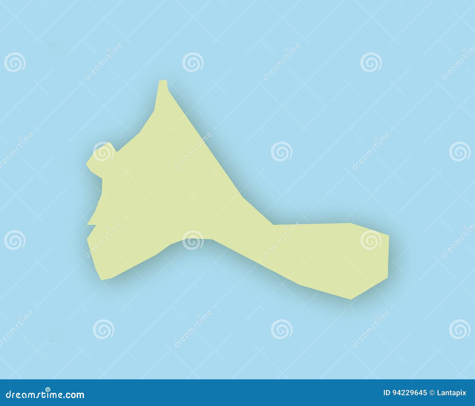 Map of Formentera with Shadow Stock Vector - Illustration of ocean ...