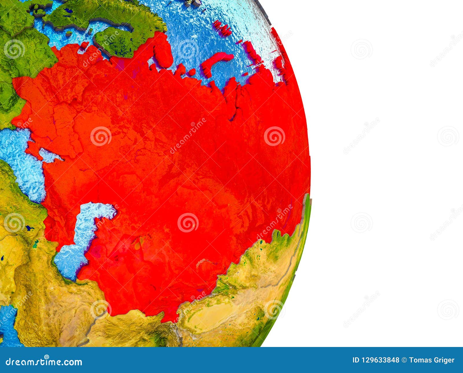 Map of Former Soviet Union on 3D Earth Stock Illustration ...