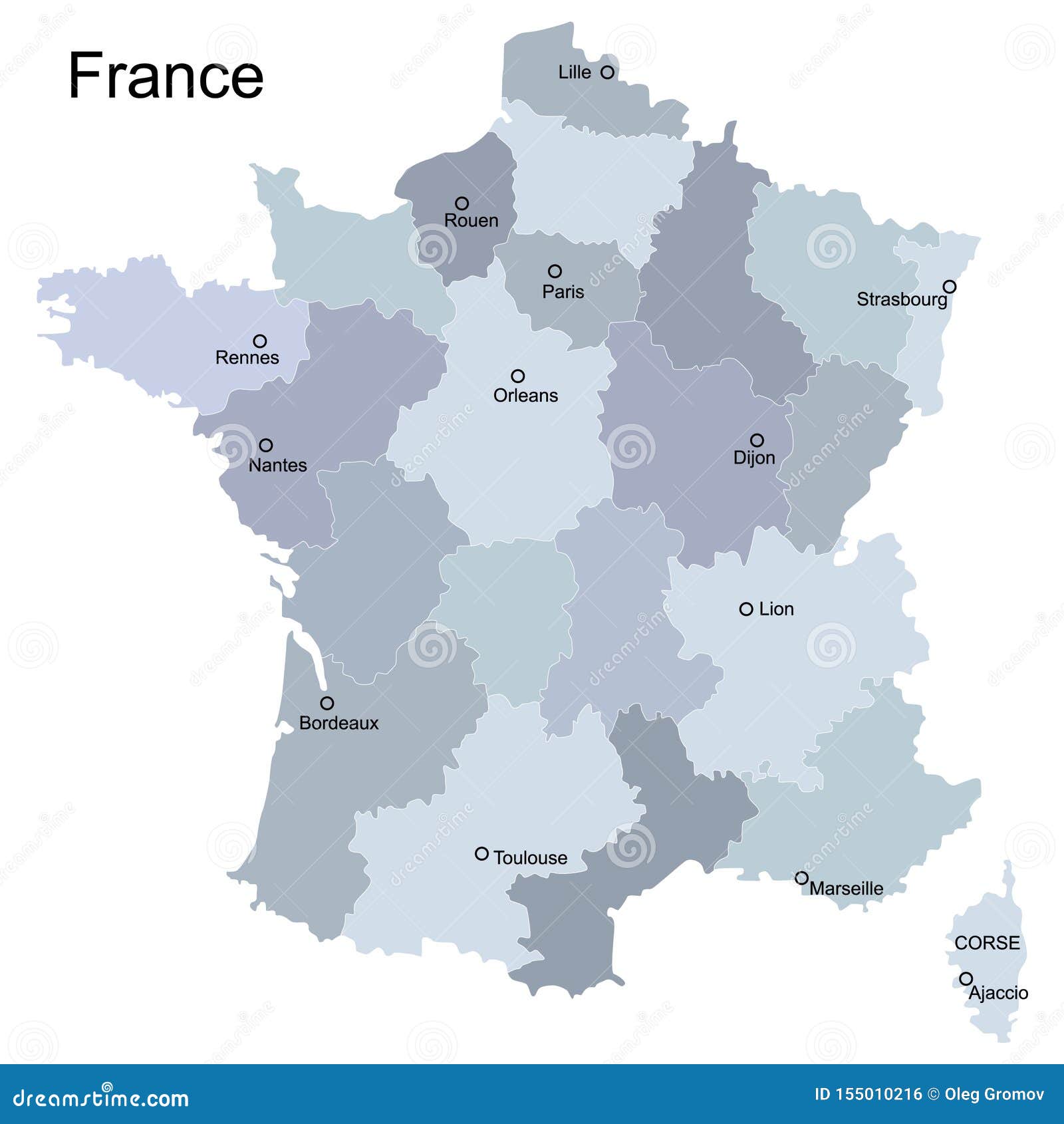 Ile-de-France Administrative Map Vector Illustration | CartoonDealer ...