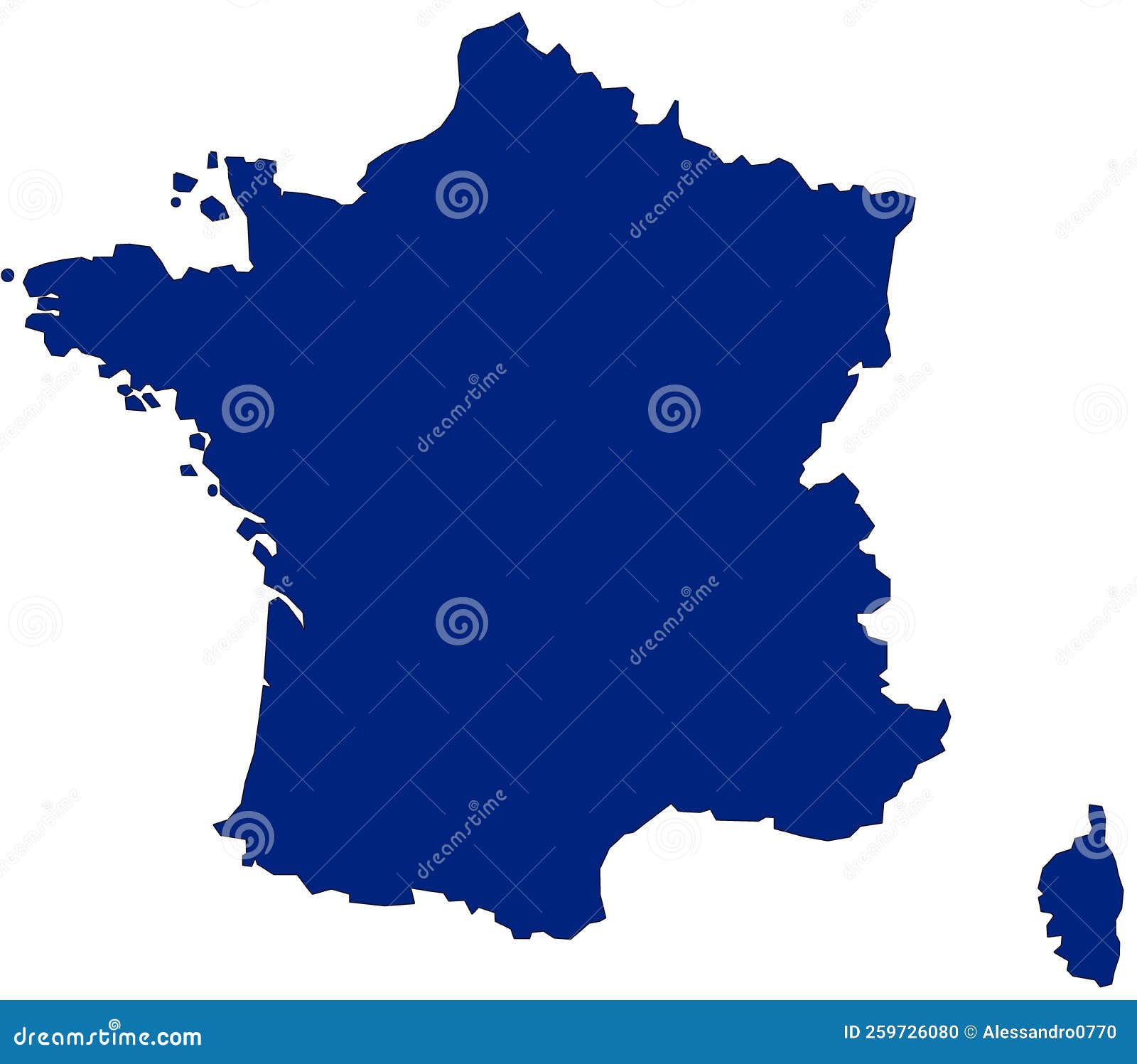 Map of France in blue stock illustration. Illustration of french ...