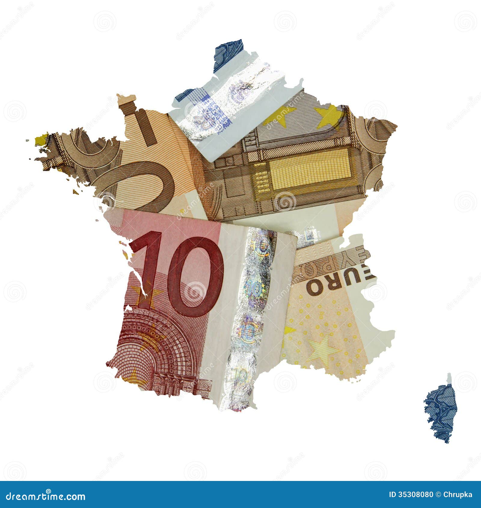 Map of France with Euro Banknotes Background Stock Illustration ...