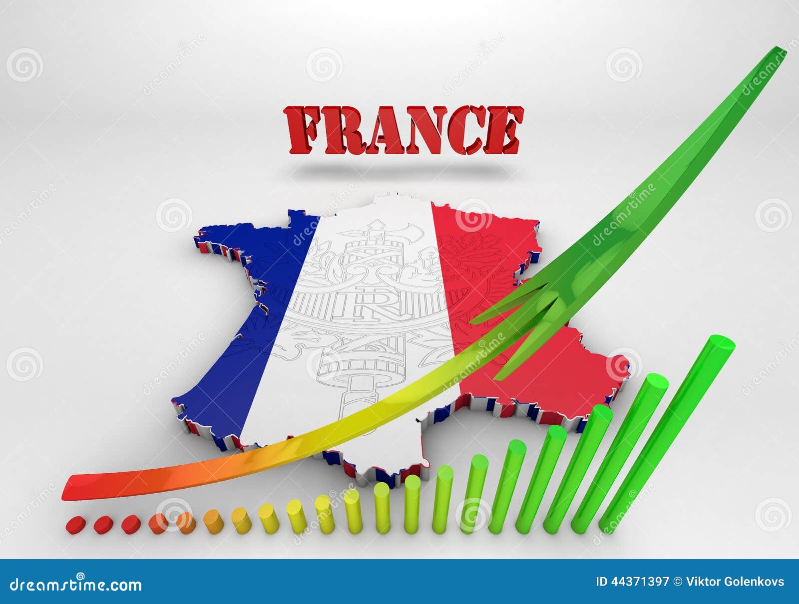 Map of France with Flag Colors. Stock Illustration - Illustration of ...