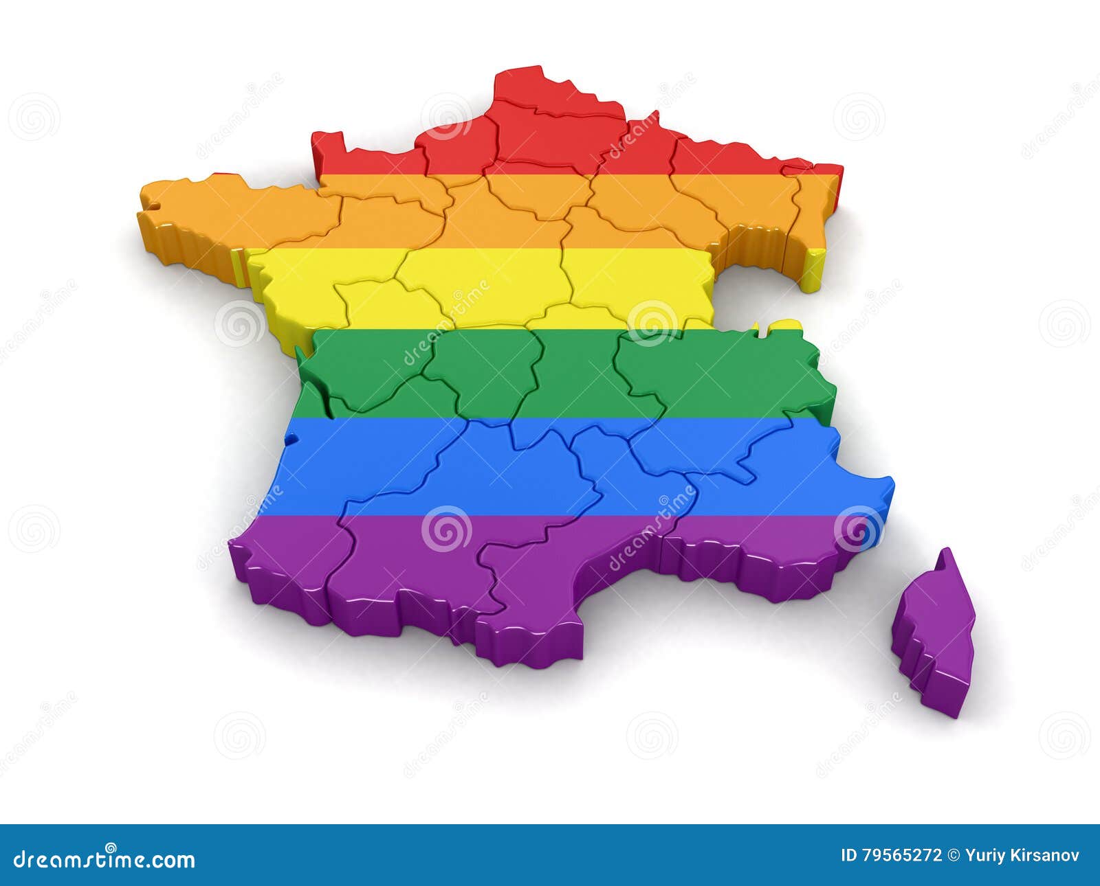 Map of France with LGBT Flag Stock Illustration - Illustration of lgbt ...