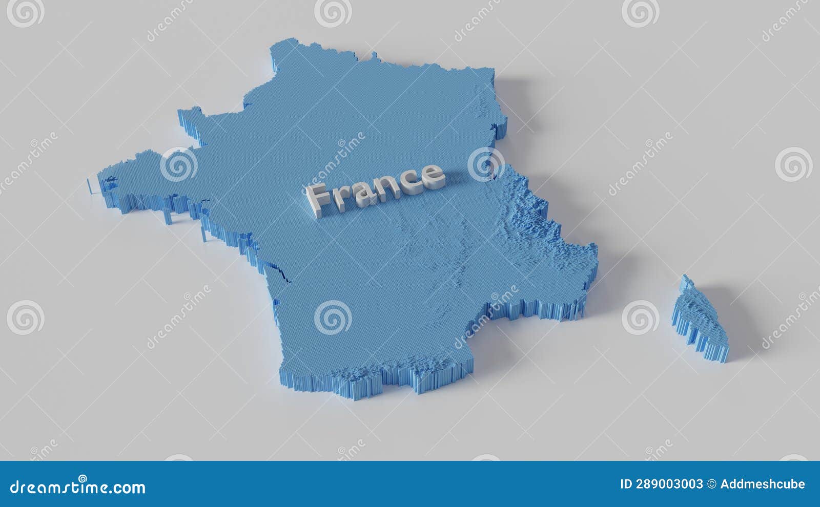 A Map of France with Minimal Digitized Mosaic Height Information, 3d ...