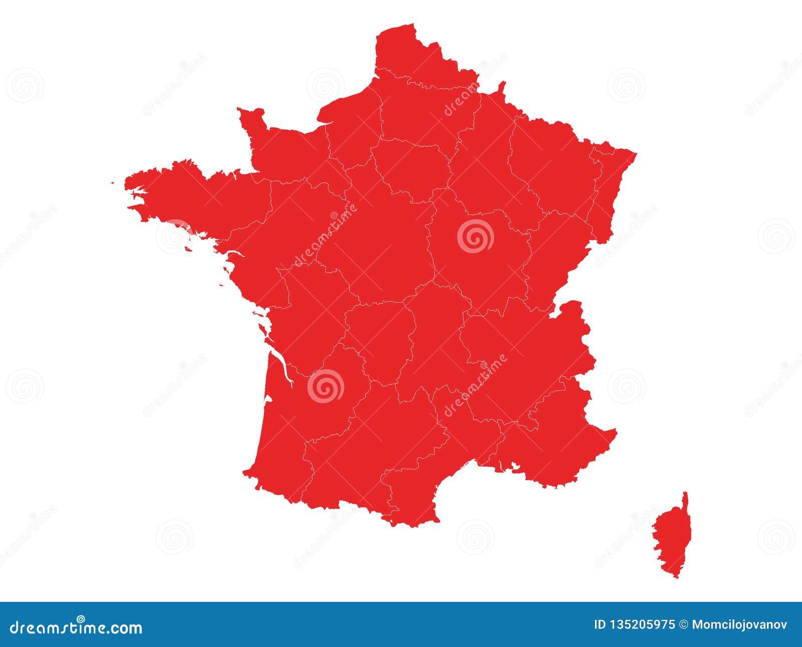 Map of France with Provinces Stock Vector - Illustration of green ...